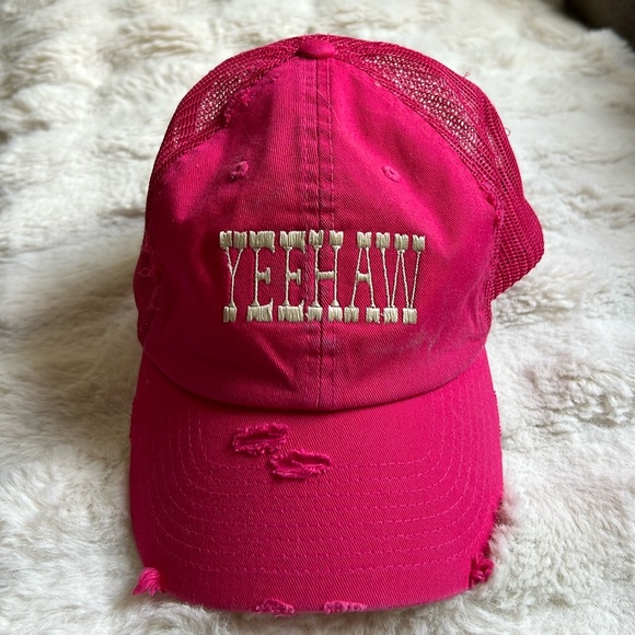 KBETHOS | Accessories | Western Yeehaw Distressed Snapback Hat Hot Pink ...